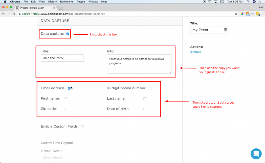How to Capture Customer Data for Marketing | Simple Booth